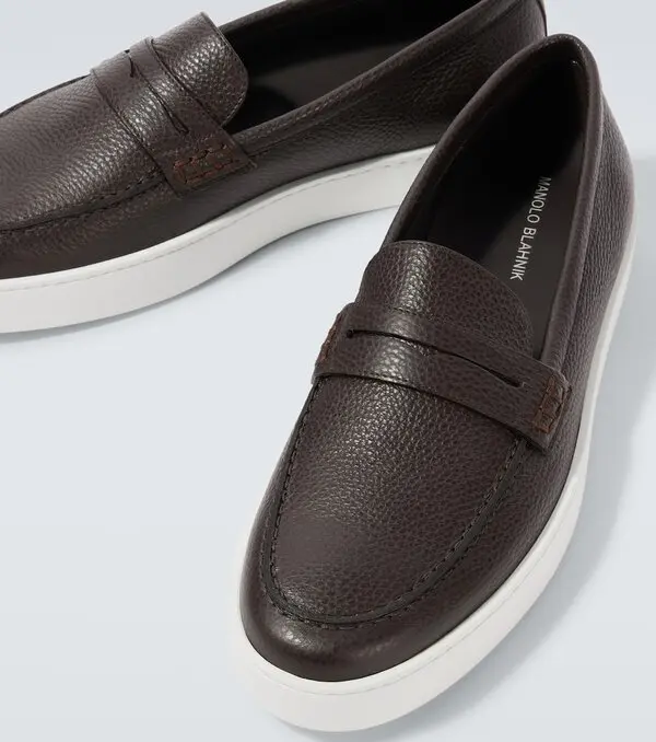Manolo Blahnik Ellis Leather Loafers