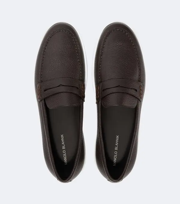 Manolo Blahnik Ellis Leather Loafers