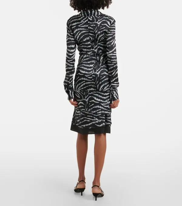 Attico Zebra-print Satin Shirt