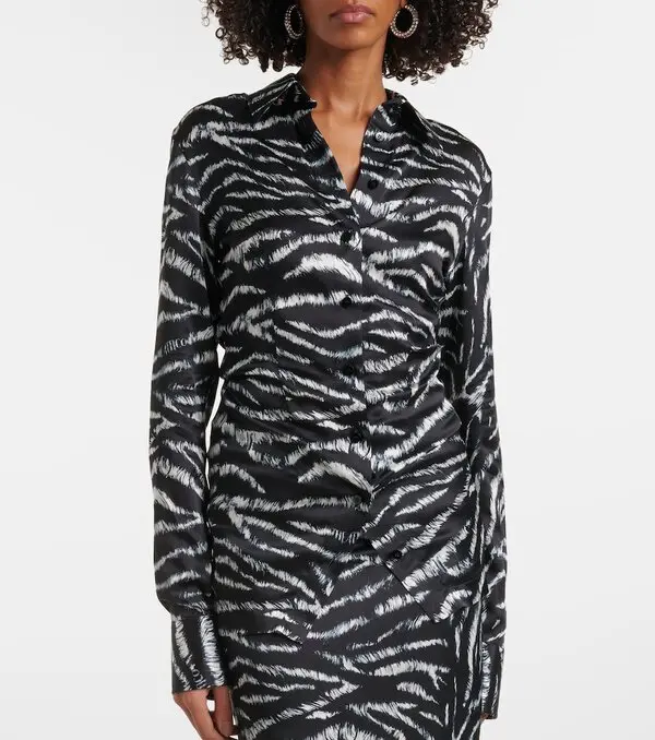 Attico Zebra-print Satin Shirt