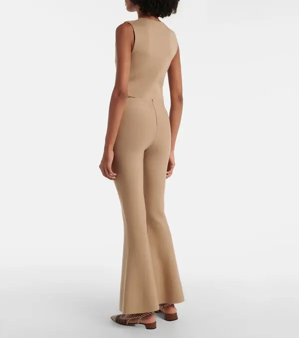 Gabriela Hearst Virgin Wool Flared Pants - Beige