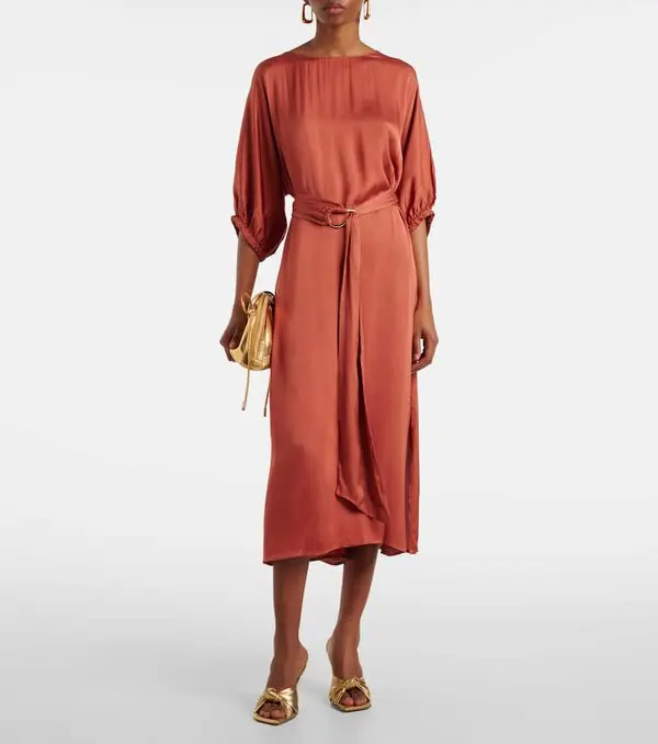 orange velvet midi dress Azazie Mero