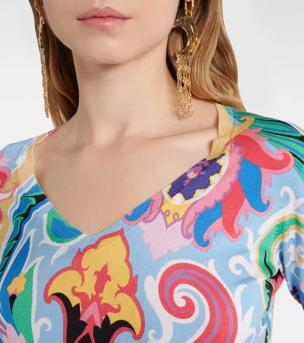 Etro Paisley Silk-blend Sweater - Blue
