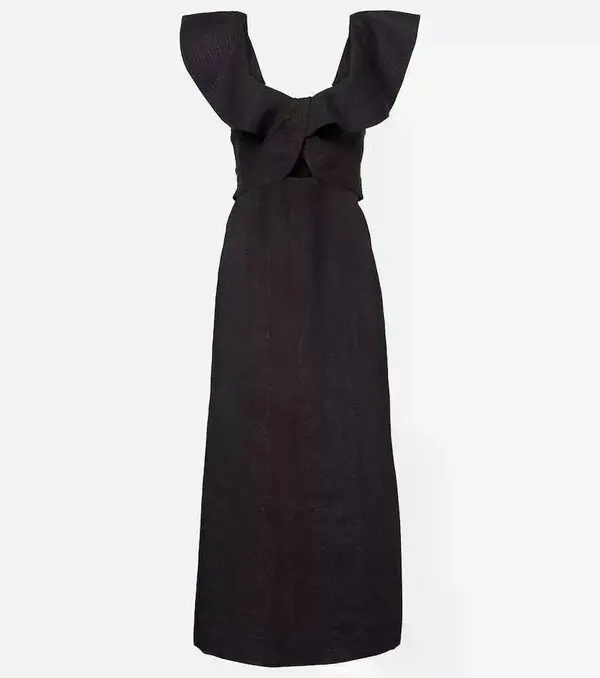 Johanna Ortiz Ruffled Midi Dress