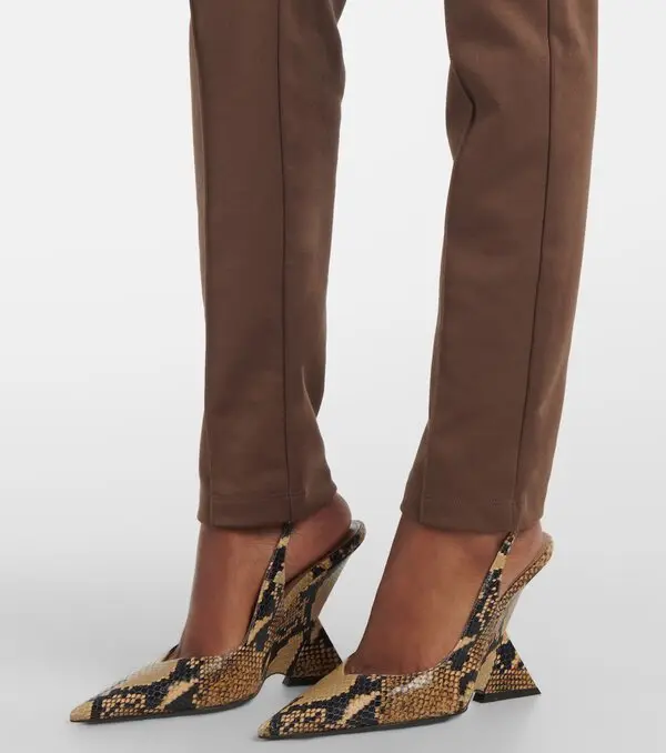 Attico Logo Cotton-blend Jersey Sweatpants - Brown