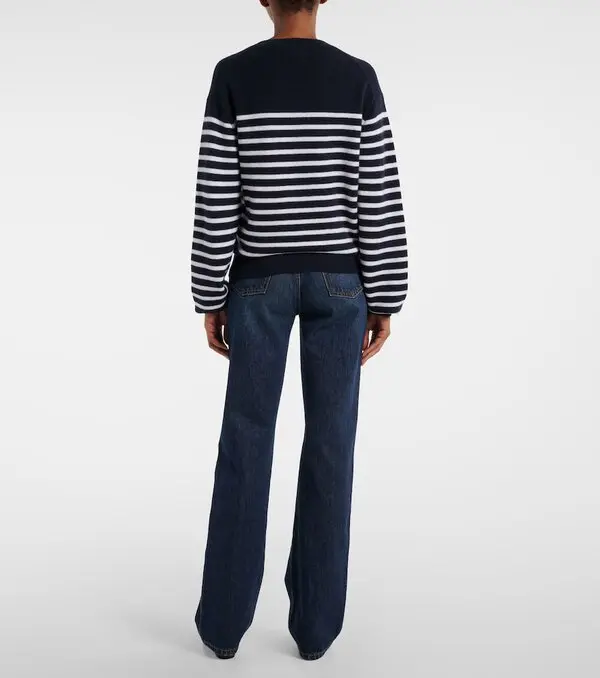 Khaite Viola Striped Cashmere-blend Sweater - Blue