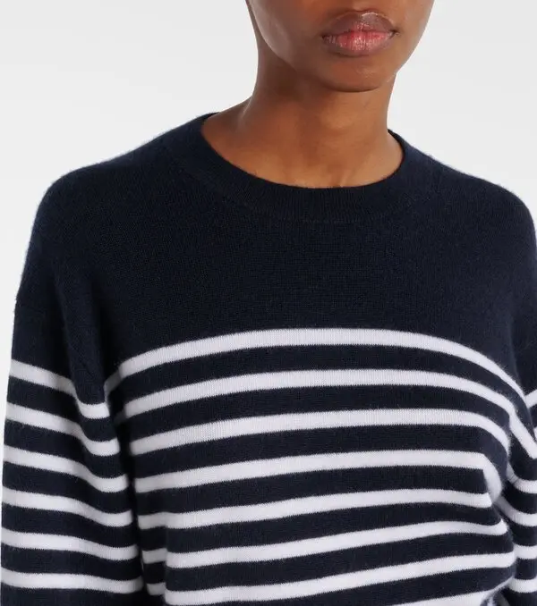 Khaite Viola Striped Cashmere-blend Sweater - Blue