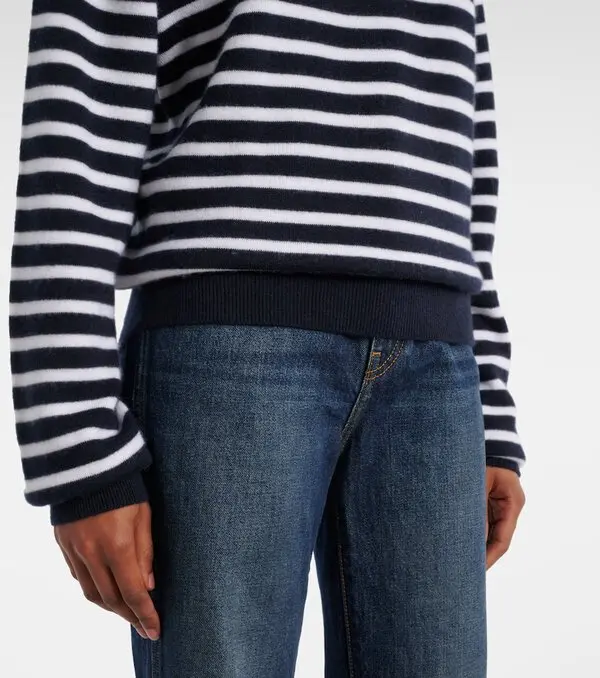 Khaite Viola Striped Cashmere-blend Sweater - Blue