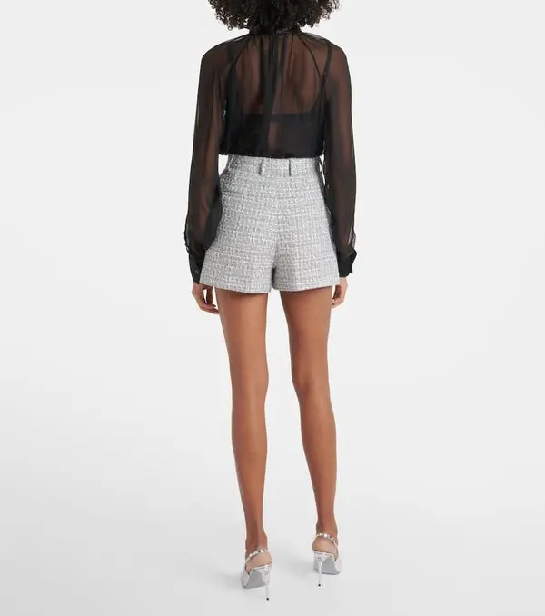 Dolce & Gabbana Quadri-check-tartan Tweed Shorts - Grey
