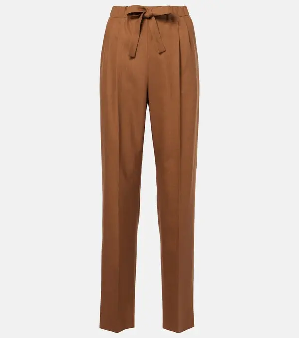 Max Mara Edera Wool-blend Pants - Brown