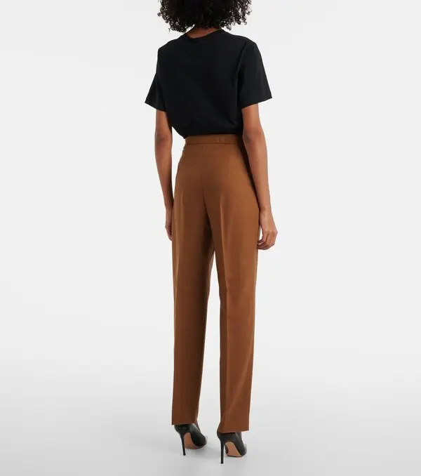 Max Mara Edera Wool-blend Pants - Brown