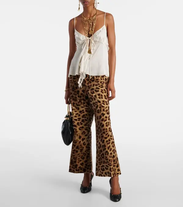 Chloé Leopard-print Cotton Velvet Pants