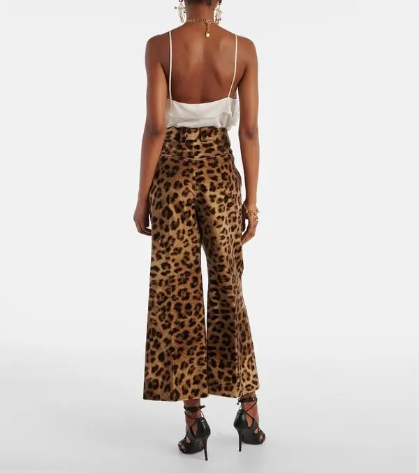 Chloé Leopard-print Cotton Velvet Pants