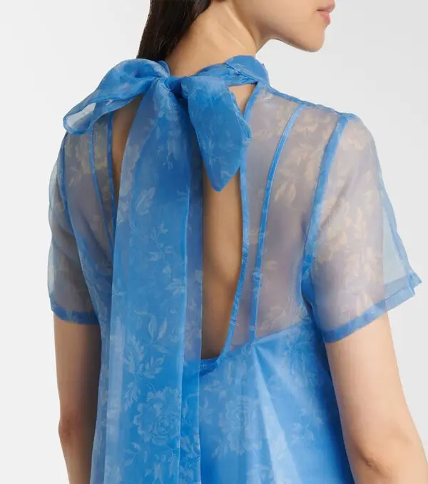 Staud Calluna Floral Organza Maxi Dress - Blue