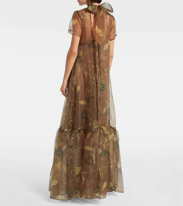 Staud Calluna Floral Organza Maxi Dress - Multicoloured