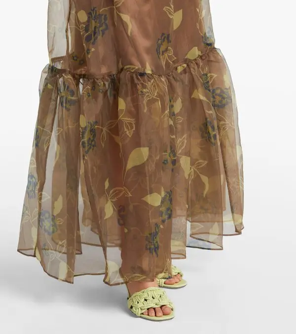 Staud Calluna Floral Organza Maxi Dress - Multicoloured