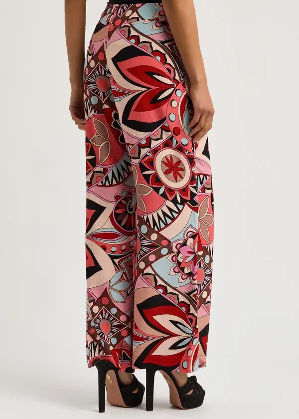 Rixo Aubree Printed Wide-leg Trousers