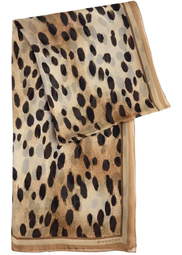 Givenchy Cheetah-printed Silk-satin Scarf