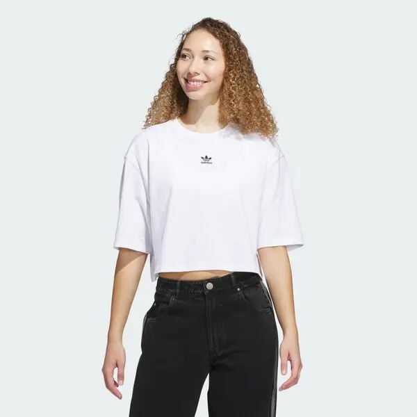 Adidas Essentials Crop Tee - White