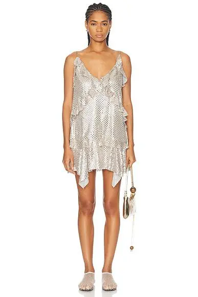 SIEDRES Sequined Spaghetti Strap Mini Dress