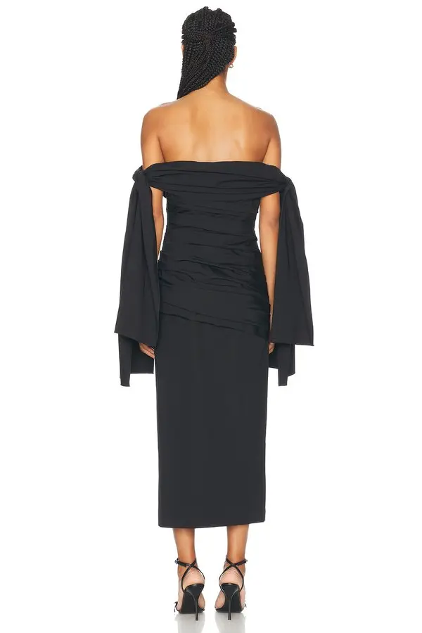 Carolina Herrera Off The Shoulder Midi Dress