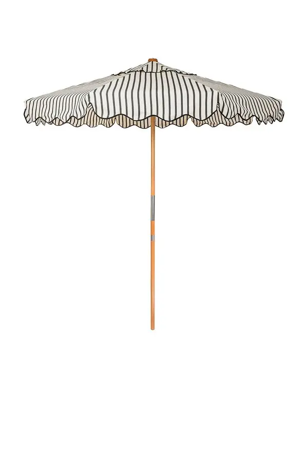 BUSINESS & PLEASURE Market Umbrella In Black - Monaco Black Stripe