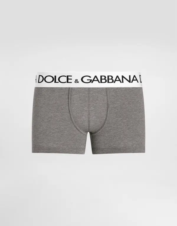 Dolce & Gabbana Two-way-stretch Cotton Jersey Regular-fit Boxers - Grey