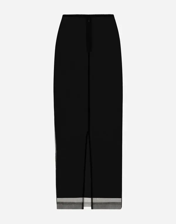 Dolce & Gabbana Stretch Tulle Pencil Skirt With Slit