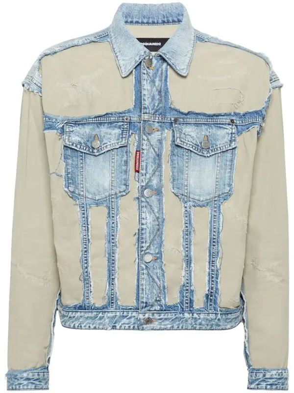 Dsquared2 Distressed Denim Jacket - Blue