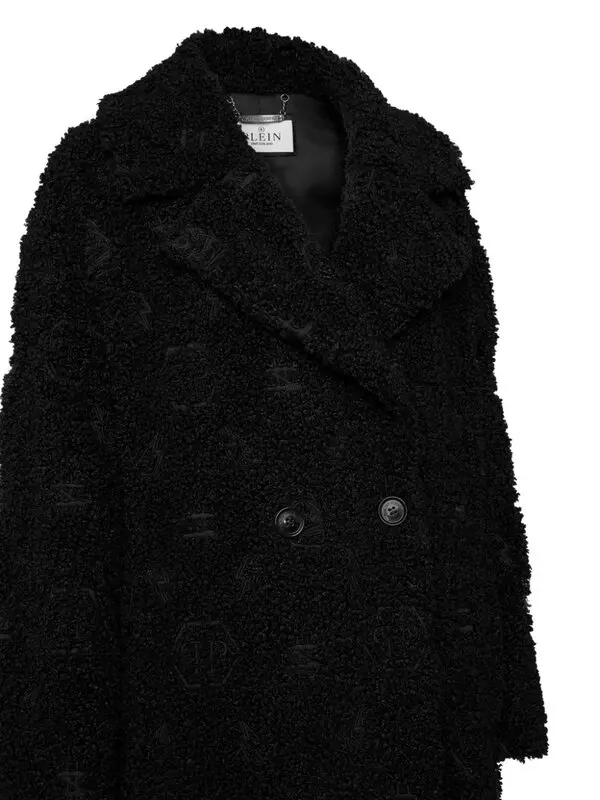 Philipp Plein Monogram Fur Overcoat