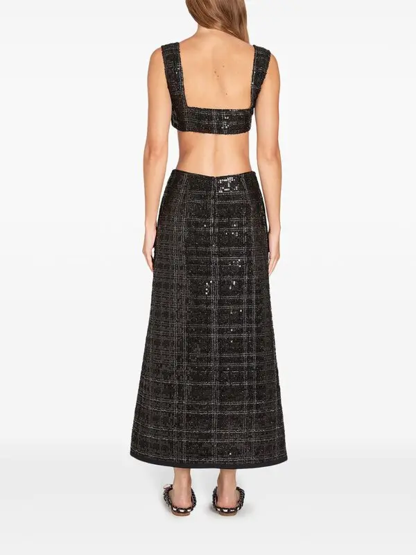 Giambattista Valli Sequinned Tartan Maxi Skirt