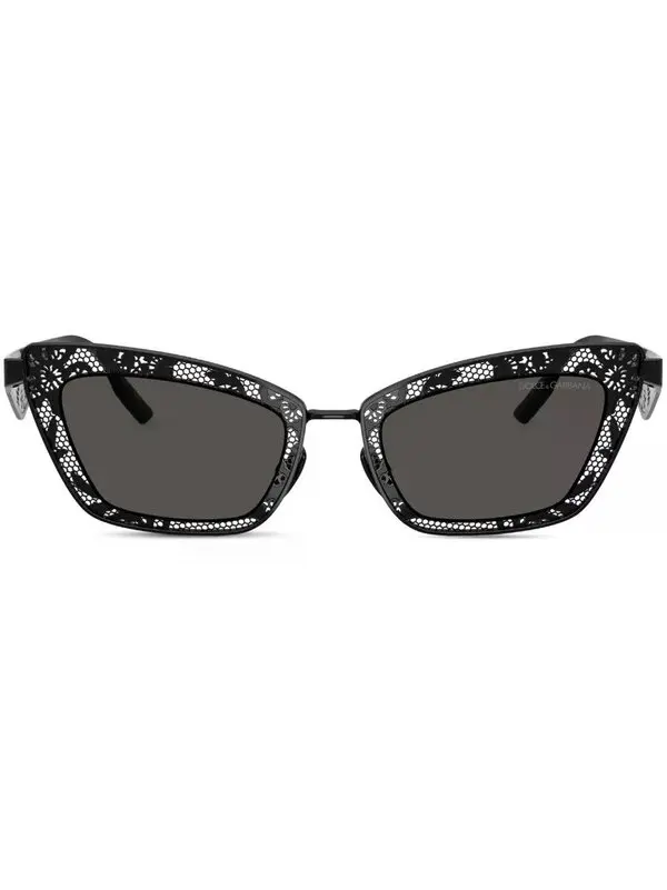 Dolce & Gabbana Floral Cat-eye Sunglasses - Black