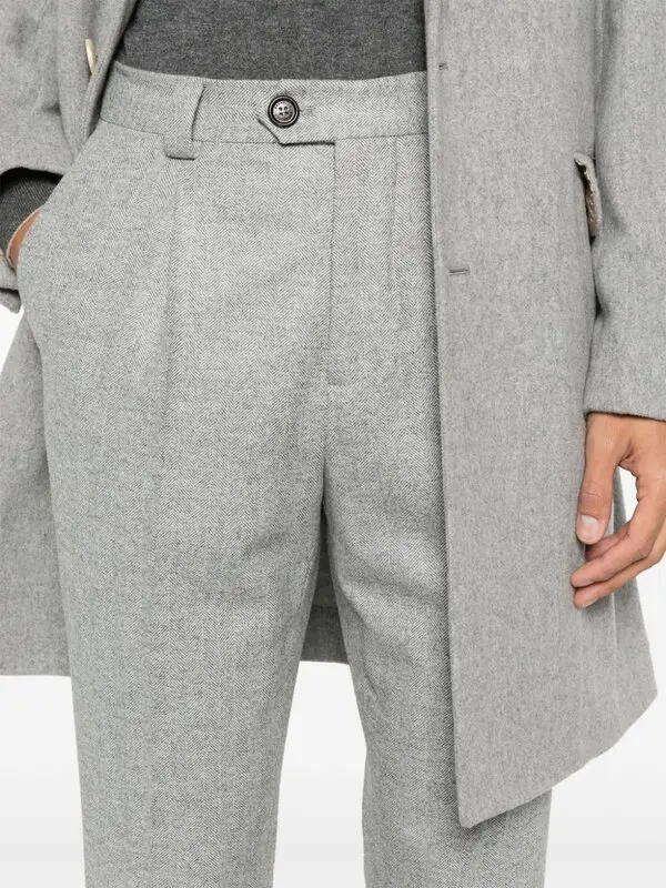 Brunello Cucinelli Herringbone-pattern Trousers