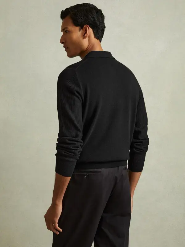 REISS Wool Half-zip Polo Shirt