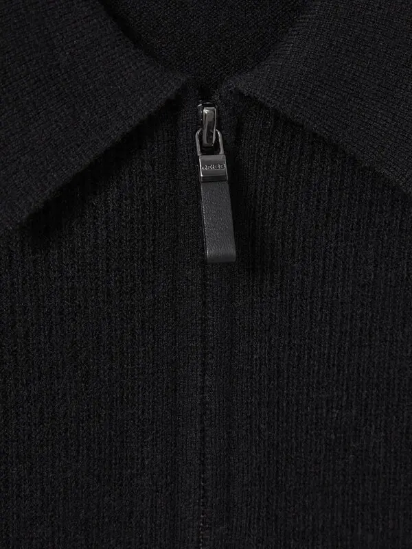REISS Wool Half-zip Polo Shirt