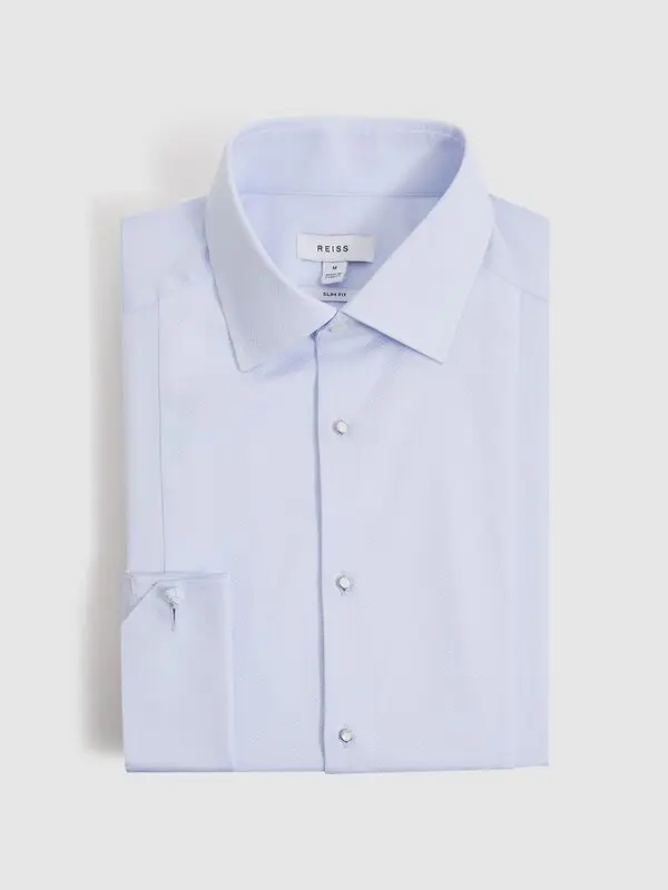 REISS Marcelsoft Cotton Marcella Tuxedo Shirt Regular-fit - Blue