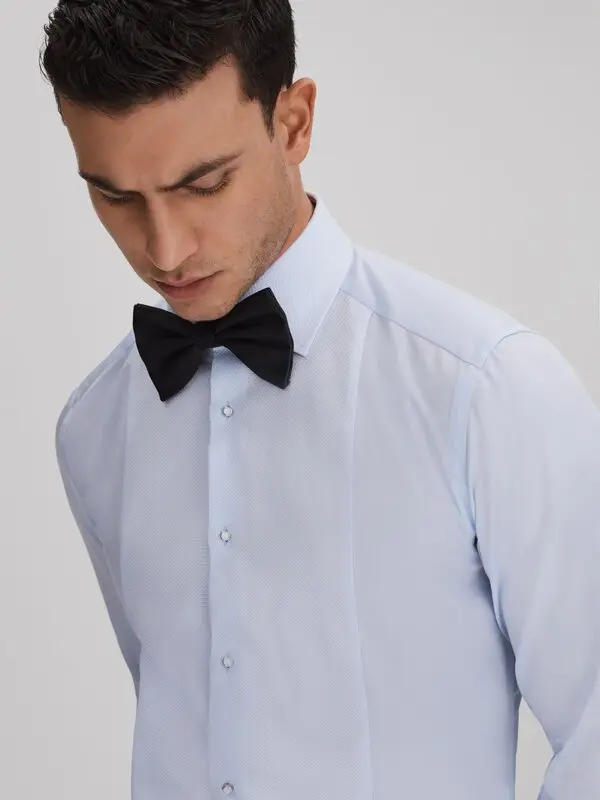 REISS Marcelsoft Cotton Marcella Tuxedo Shirt Regular-fit - Blue