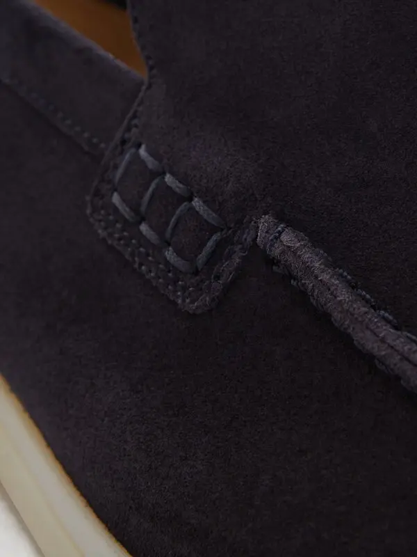 REISS Kason Suede Slip-on Loafers - Navy