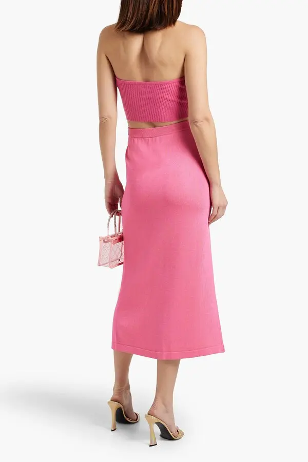 Moschino Button-detailed Knitted Midi Skirt