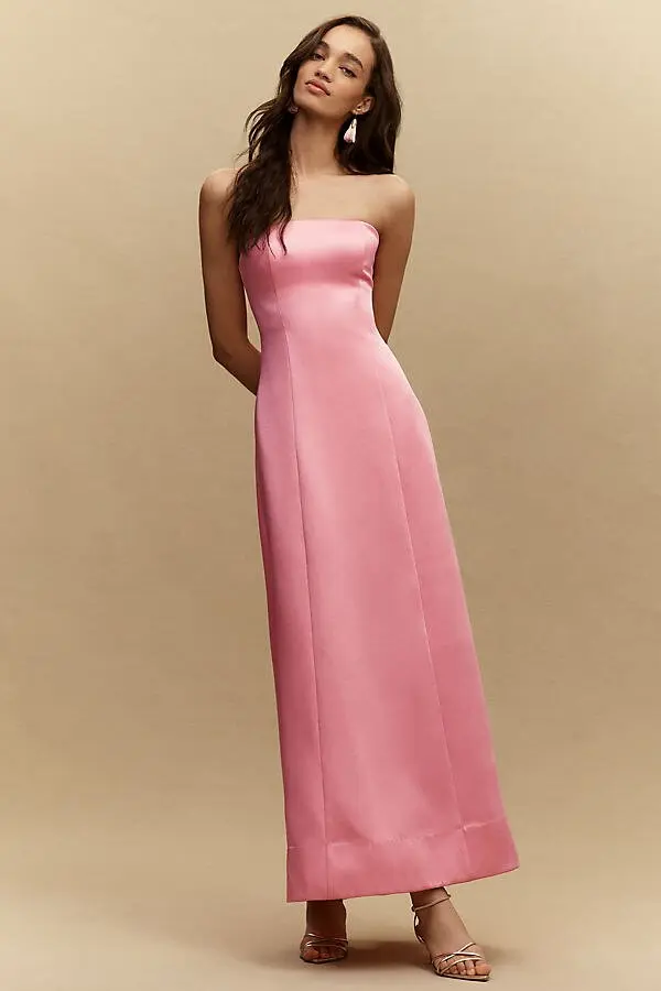 MARE MARE Piper Strapless Fit & Flare Maxi Dress - Medium Pink
