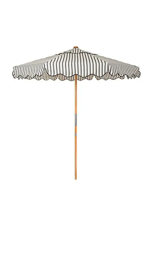 BUSINESS & PLEASURE Market Umbrella In Black - Monaco Black Stripe