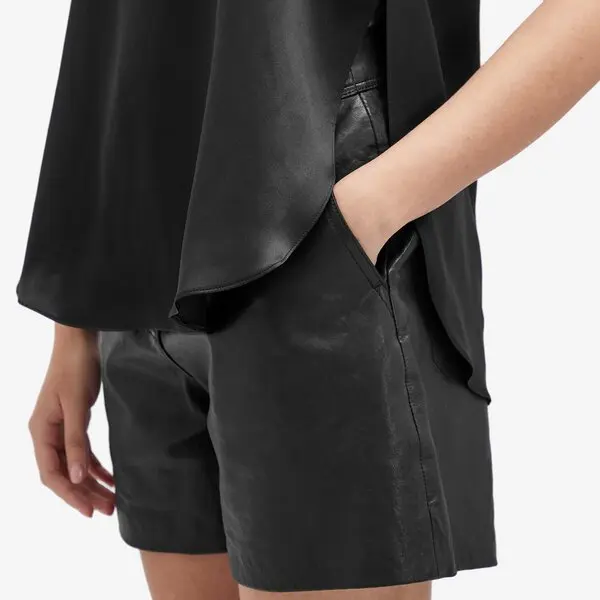 WEEKEND BY MAX MARA Virgola Leather Shorts By