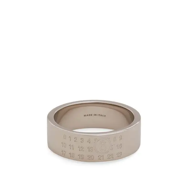 MAISON MARGIELA Minimal Logo 8mm Ring - Shiny Palladium