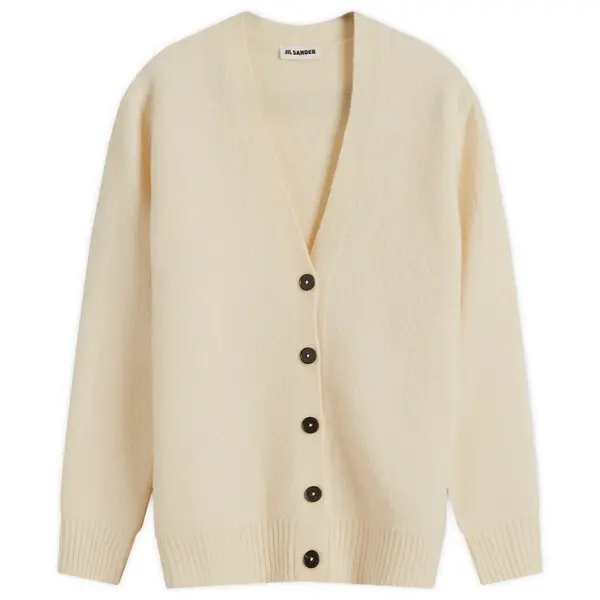 JIL SANDER Button Front Cardigan - Natural