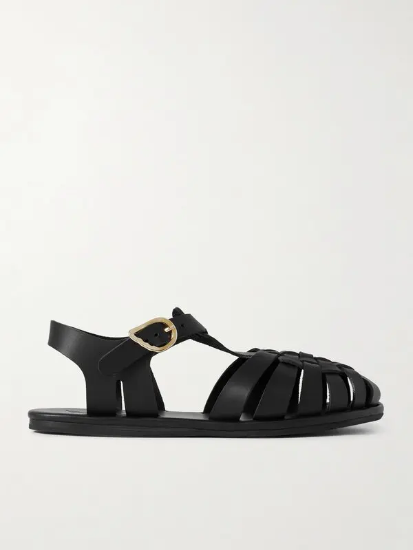 ANCIENT GREEK SANDALS Karina Woven Leather Sandals - Black