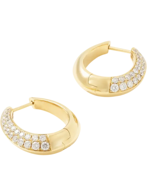 ANITA KO 18-karat Diamond Hoop Earrings - Gold