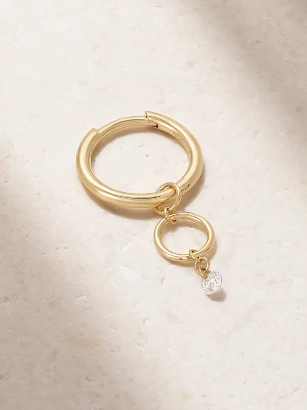 PERSEE Circles 18-karat Diamond Single Hoop Earring - Gold