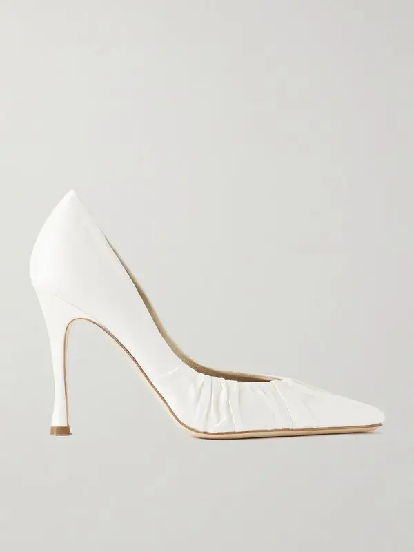 DANIELLE FRANKEL Nala Ruched Satin Pumps