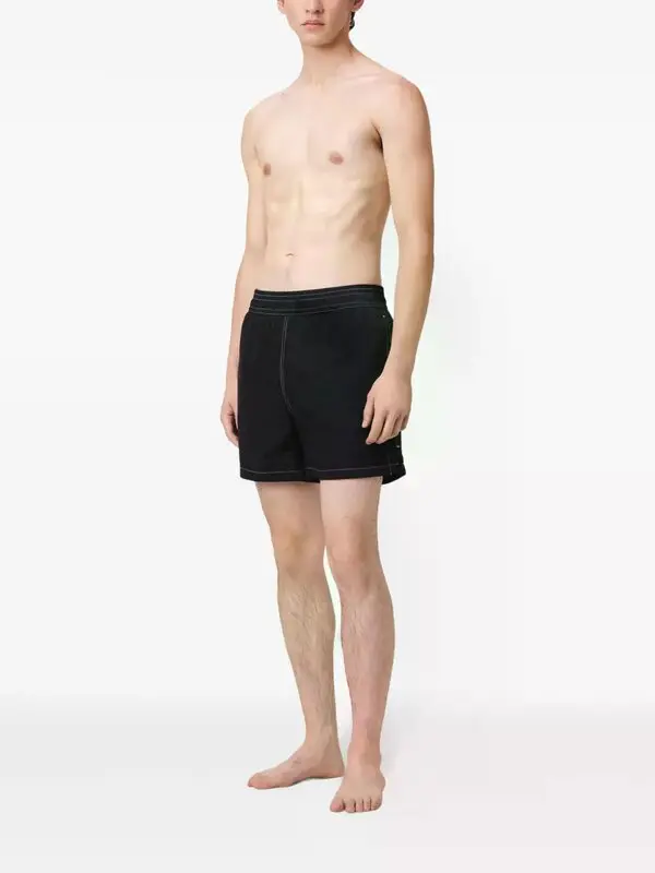 AMI Paris De Coeur Contrast-stitching Swim Shorts - Black
