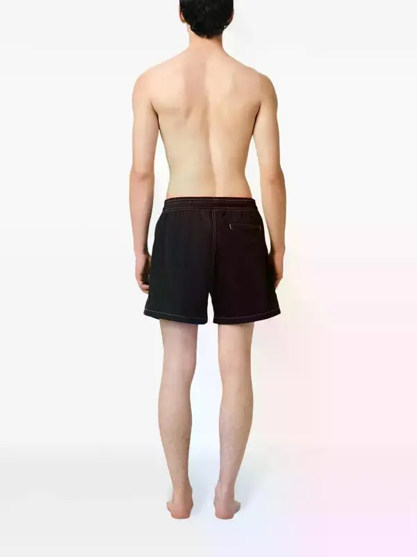 AMI Paris De Coeur Contrast-stitching Swim Shorts - Black